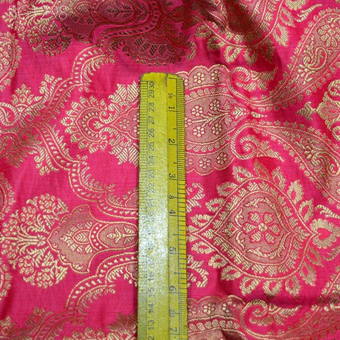 Carrot Red Brocade Fabric by the Yard Indian Wedding Dress Fabric ...