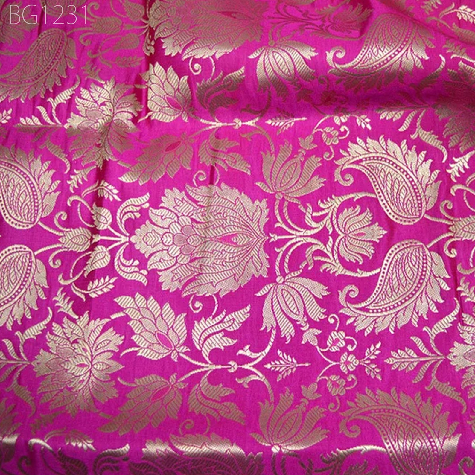 Magenta Indian Brocade Bridesmaid Lehenga Wedding Dresses Fabric by the ...