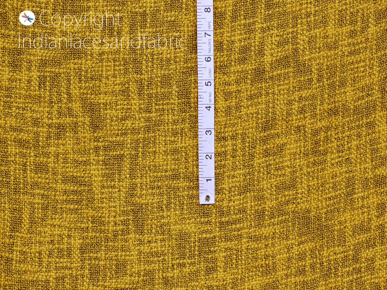Indian Tweed Fabric Sold by the Yard Mustard Yellow Woven Wool | Etsy