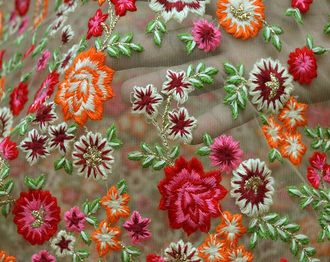 Luxury 3D Floral Multicolor Embroidery Flower Haute Couture 3D Flower ...