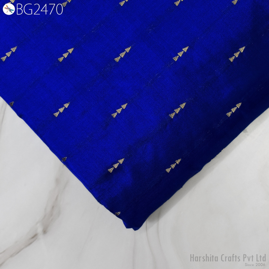 70gsm Pure Mysore Silk Fabric by the Yard Brocade Zari Buttie Indian ...