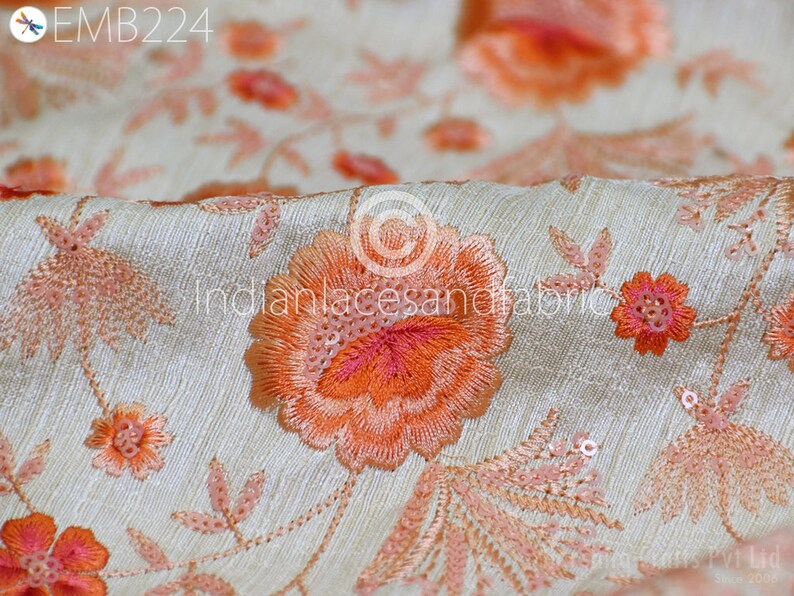 Indian Embroidered Fabric by the Yard Sewing DIY Crafting - Etsy