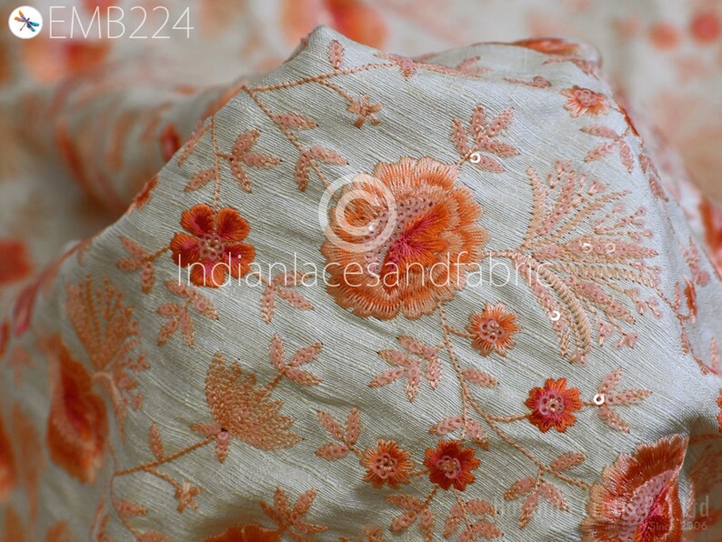 Indian Embroidered Fabric by the Yard Sewing DIY Crafting - Etsy