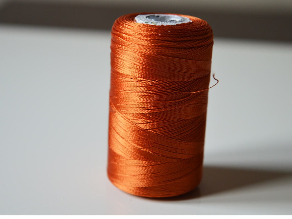 Dark Orange Silk Thread Spool Art Silk Thread Hand Machine | Etsy