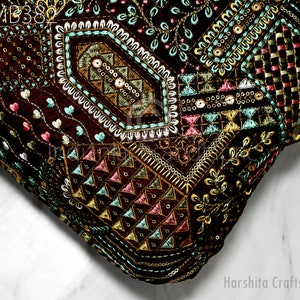 Buy Maroon Indian Embroidered Velvet Fabric by the Yard Sewing DIY ...