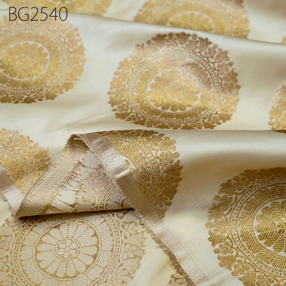 Ivory Brocade Fabric by the Yard Blended Indian Wedding Dresses ...