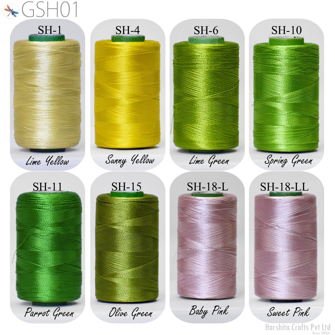 10 Silk Thread Spool, Art Silk Thread, Hand and Machine Embroidery ...