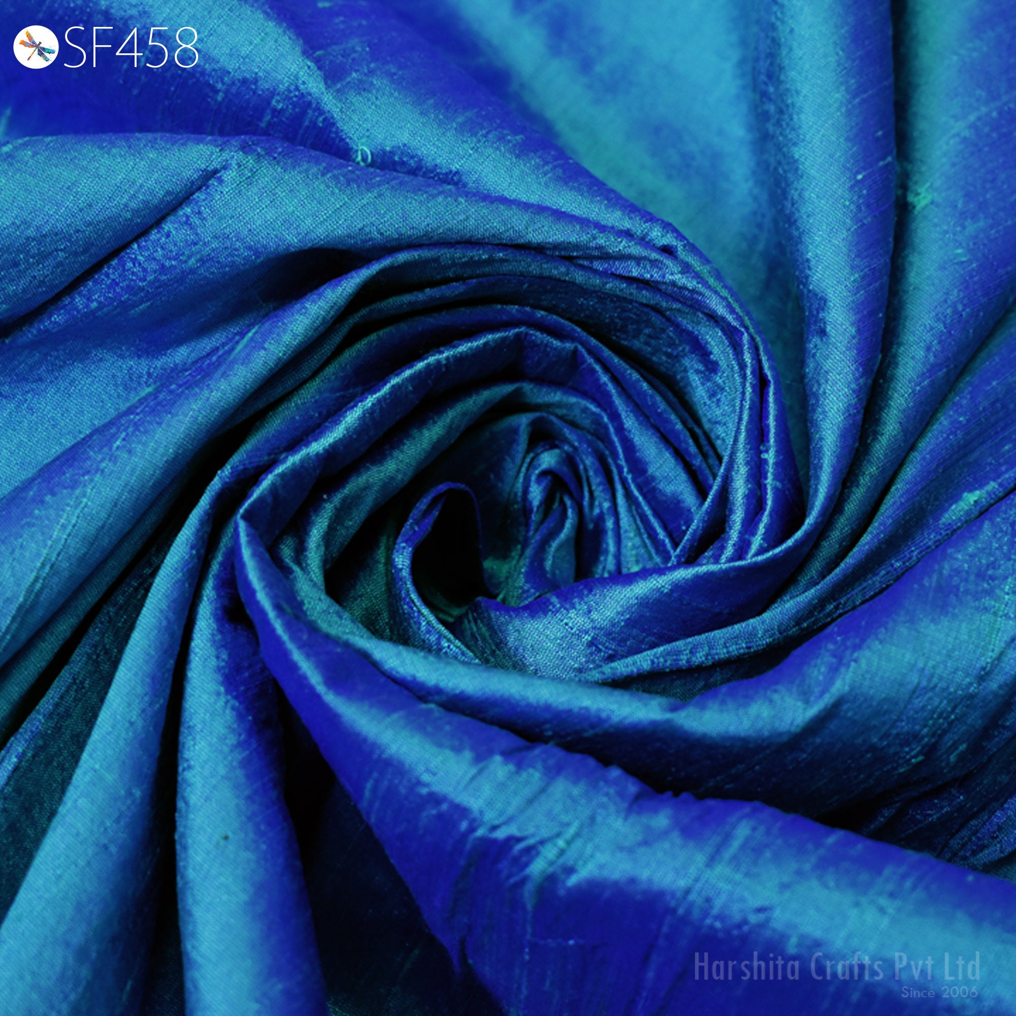 Iridescent Turquoise Blue Pure Dupioni Fabric Yardage Wedding ...