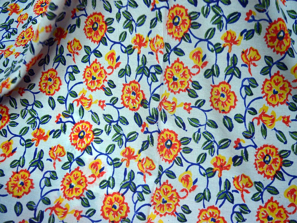 Block Print Cotton Fabric by the yard Hand Printed Fabric | Etsy