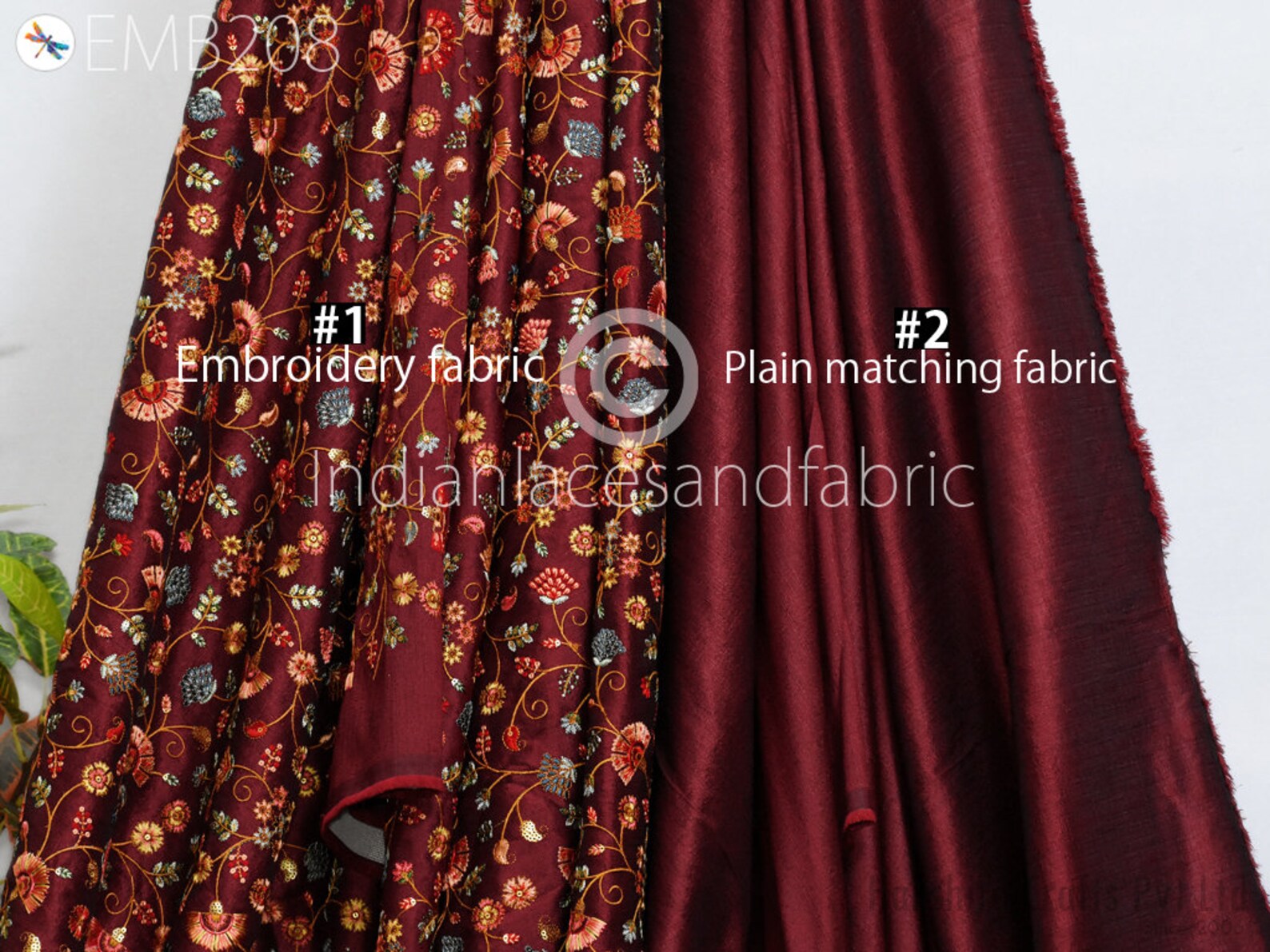 Indian Embroidered Fabric by the Yard Sewing DIY Crafting - Etsy