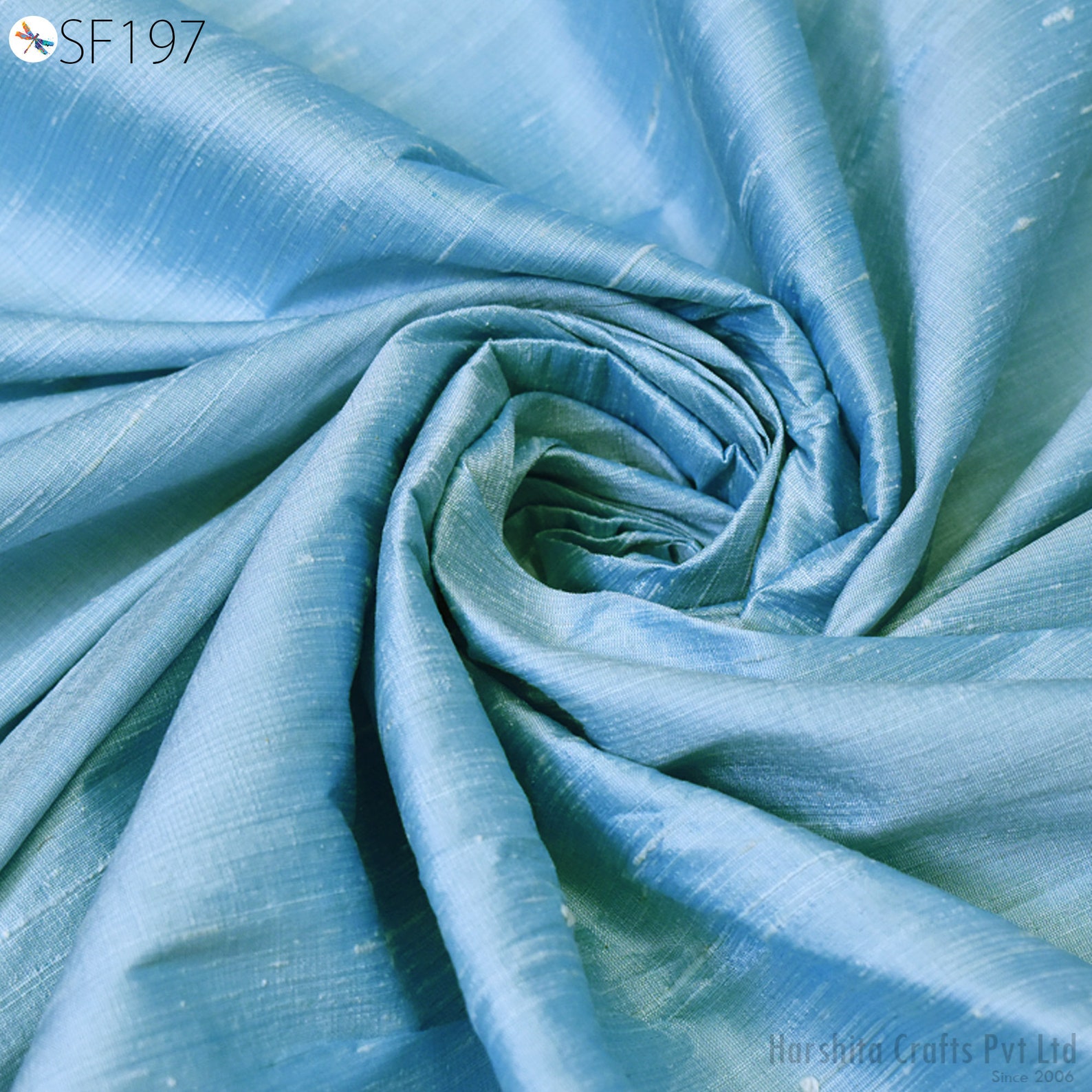 Iridescent Blue White Pure Dupioni Silk Fabric by Yard Wedding Prom ...