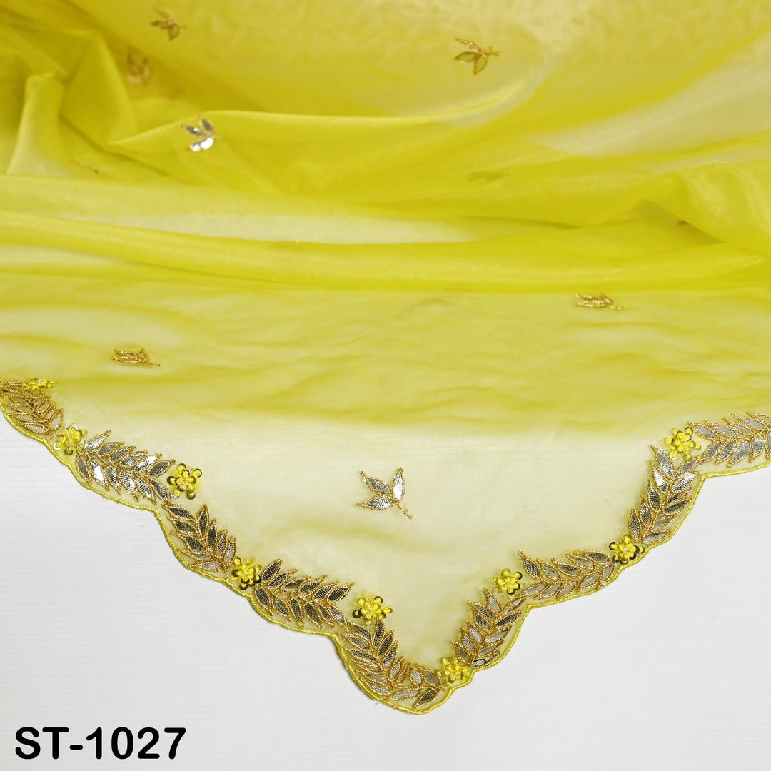 Gotta Patti Dupatta Hand Embroidery Organza Custom Designer Bridal ...