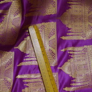 Purple Brocade Fabric by the Yard Indian Fabric Wedding Dress Making ...