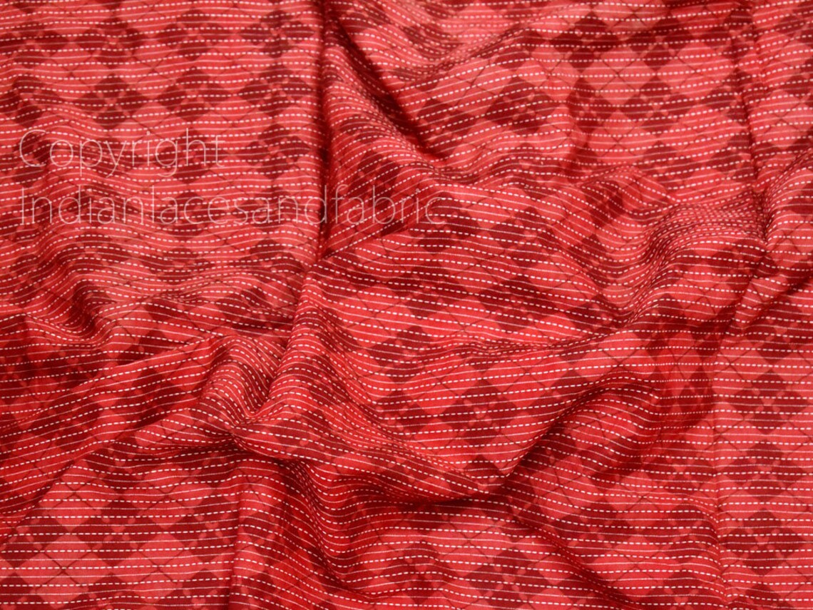 Red Indian Hand Block Printed Soft Cotton Sold by Yard Quilting Summer ...