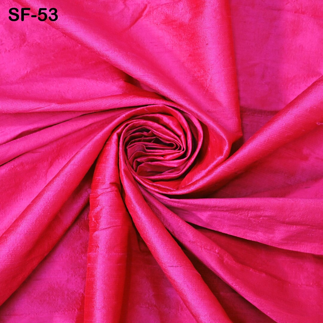 Buy Iridescent Hot Pink Pure Dupioni Fabric Raw Silk by the Yard Indian ...