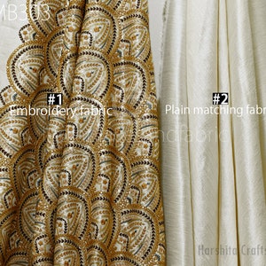 Ivory Indian Embroidered Fabric by the Yard Sewing DIY Crafting ...
