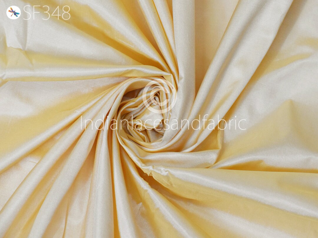 Buy 80gsm Cream Color Soft Pure Plain Silk Fabric by the Yard Indian ...