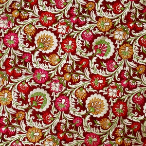 Maroon Indian Brocade Silk Fabric by the Yard Wedding Dresses Jacket ...