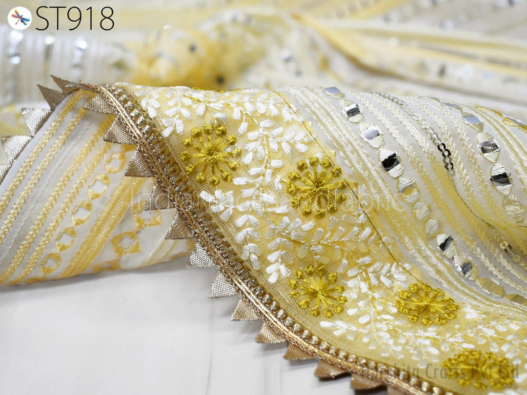Indian Dupatta Mirror Work Embroidered Customized Wedding Georgette ...