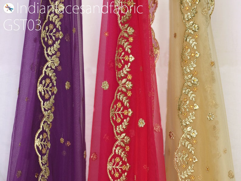 Indian Embroidered Net Wedding Dupatta Long Dupatta Chuni - Etsy