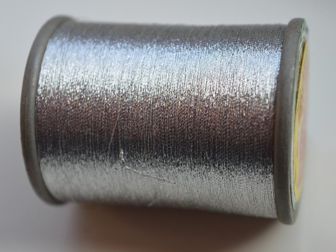 5 Spools Metallic Silver Embroidery Thread, Hand and Machine Embroidery ...
