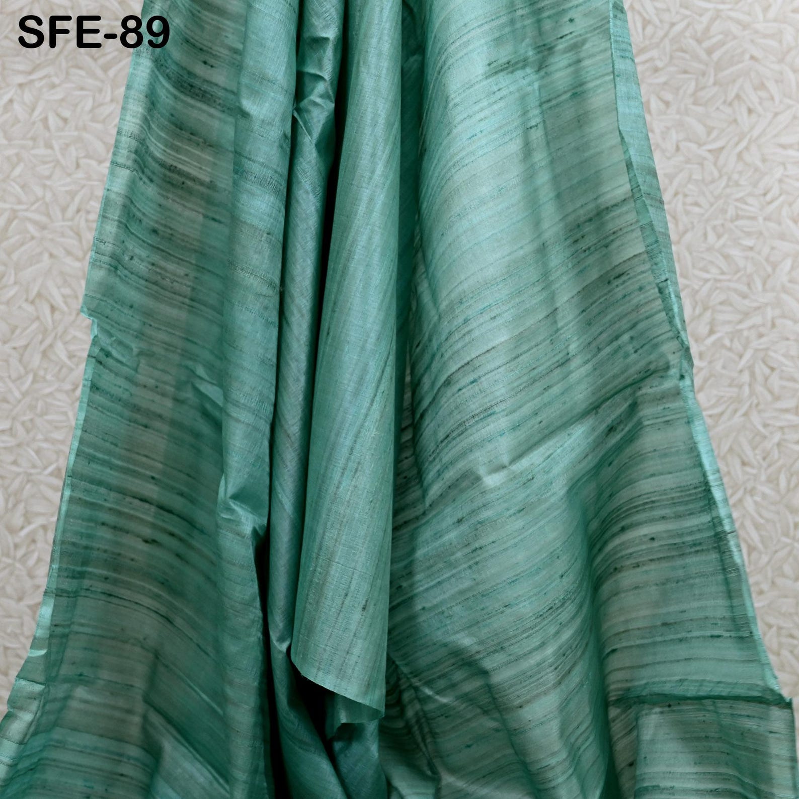 Pure Tussar Silk Embroidered Fabric by Yard Indian Dusty Mint ...