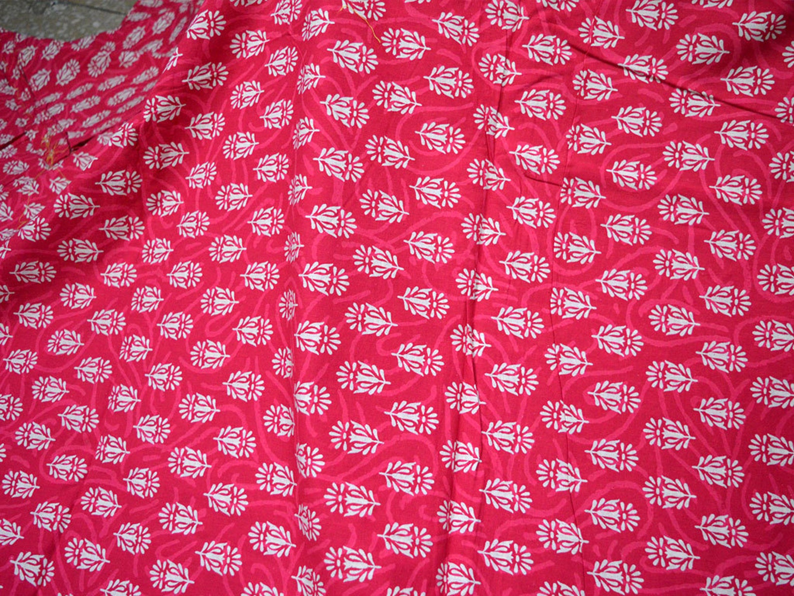 Indian Block Print Cotton Fabric by the Yard Hand Block | Etsy
