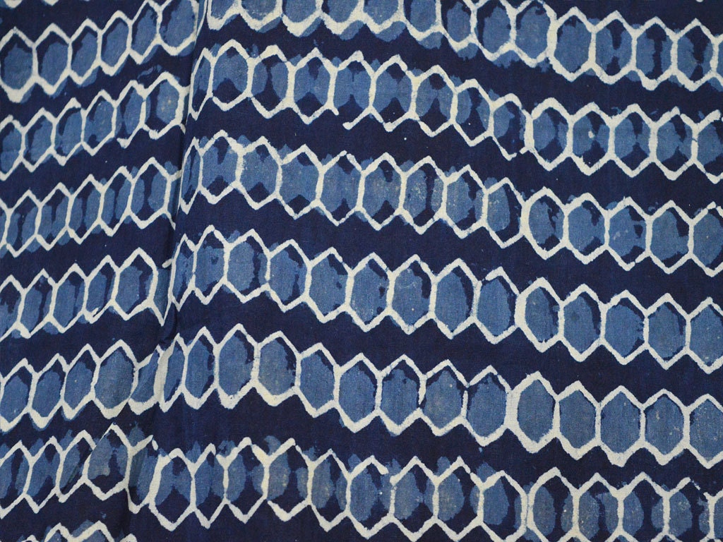 Indigo Blue Indian Hand Block Printed Quilting Geometric - Etsy