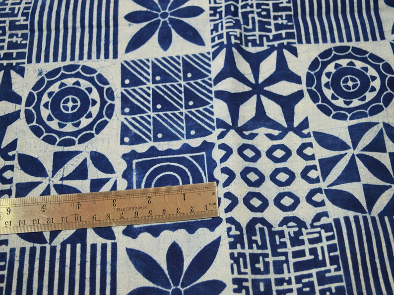 Geometric Indigo Blue Indian Hand Block Printed Quilting | Etsy