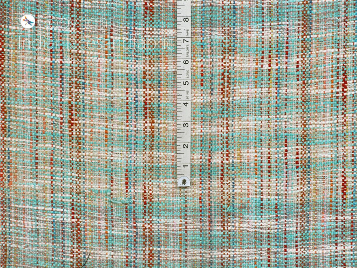 Indian Tweed Fabric Sold by the Yard Multi Color Woven Wool Blend ...