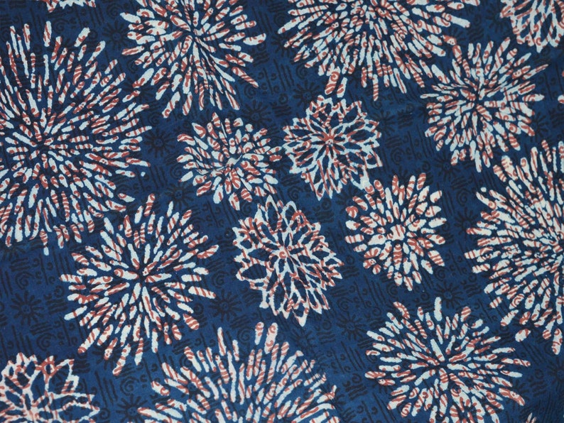 Indian Indigo Blue Summer Dress Quilting Cotton Fabric Sold by - Etsy