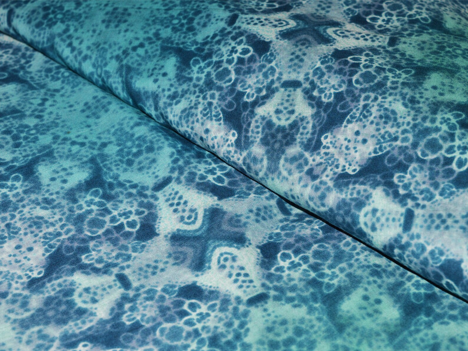 Abstract Print Screen Printed Cotton Fabric in Teal Blue Color - Etsy