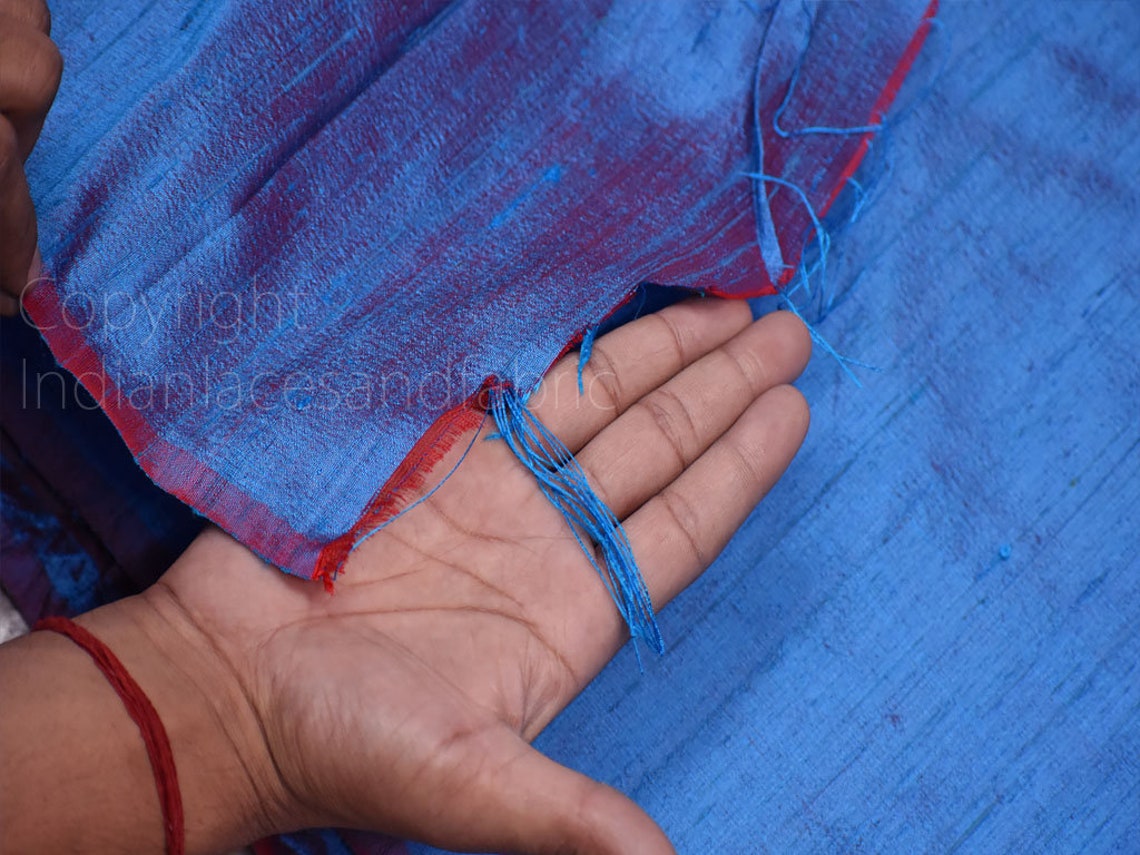 Iridescent Blue Red Pure Dupioni Fabric Yardage Wedding | Etsy
