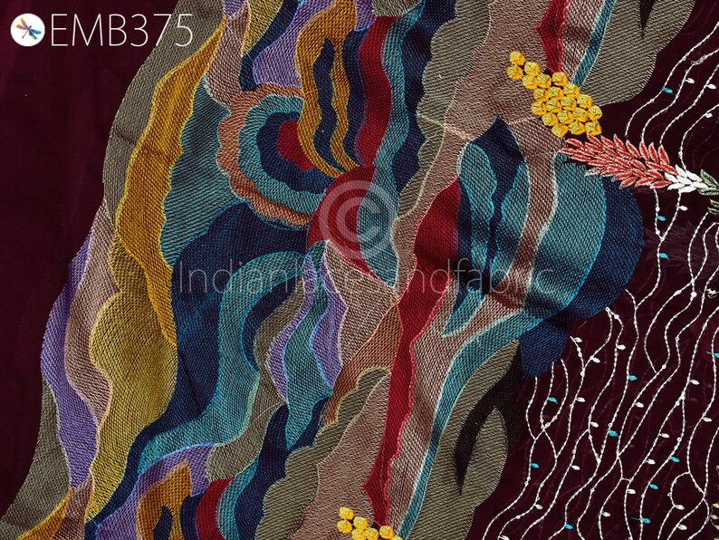 54'' Indian Embroidered Fabric by the Yard Multicolor - Etsy