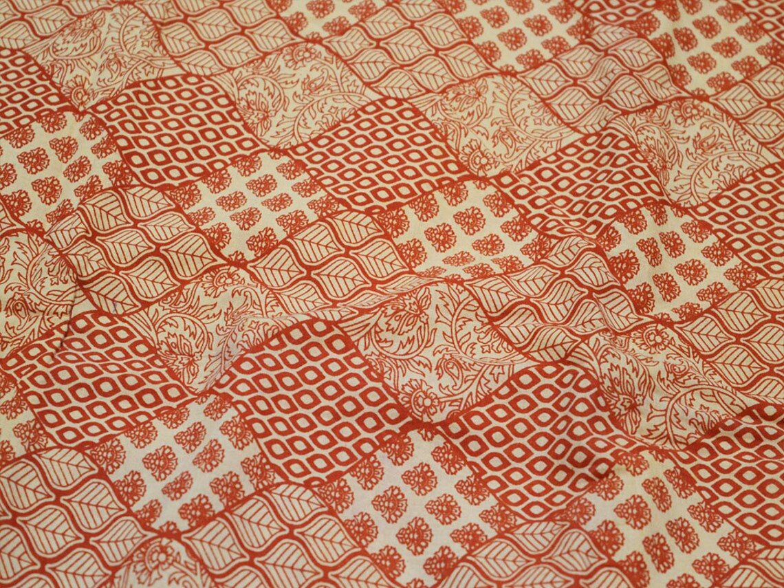 Red Rust Color Block Printed Cotton Fabric by Yard Decorative Soft ...