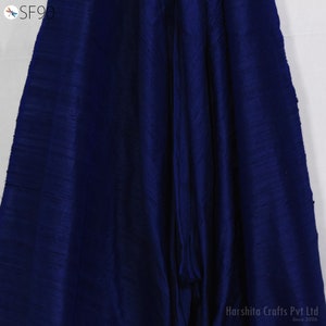 Navy Blue Indian Pure Dupioni Silk Raw Silk Fabric by the Yard Crafting ...