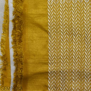 Mustard Embroidered Fabric by the Yard Sewing DIY Crafting Indian ...