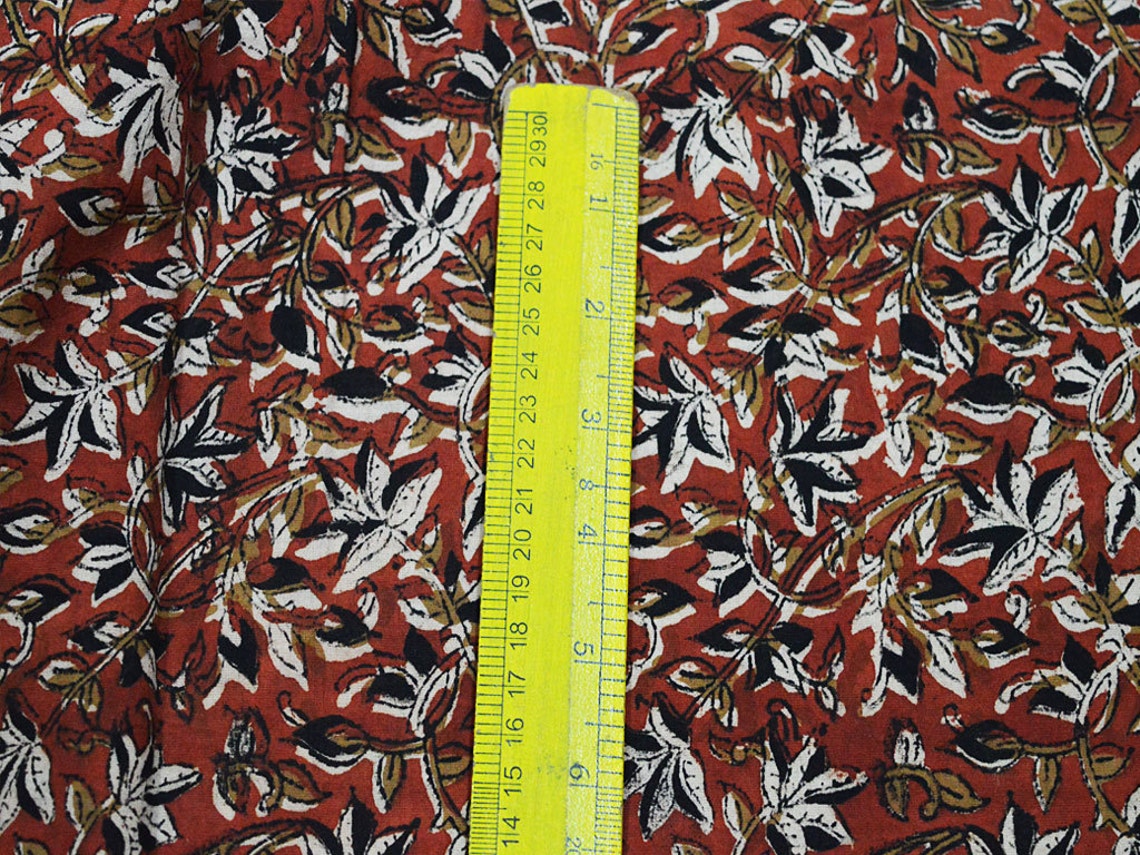 Rust Red Quilting Indian Floral Hand Block Print Soft Cotton | Etsy