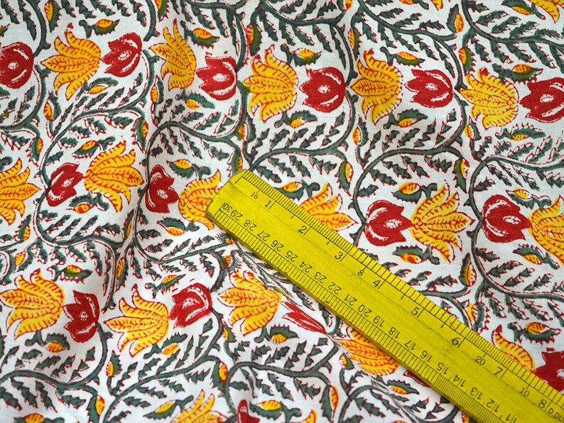 Bohemian Indian Fabric Block Print cotton fabric Soft Cotton | Etsy