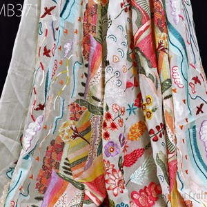 Buy 52'' Indian Embroidered Fabric by the Yard Multicolor Online in ...