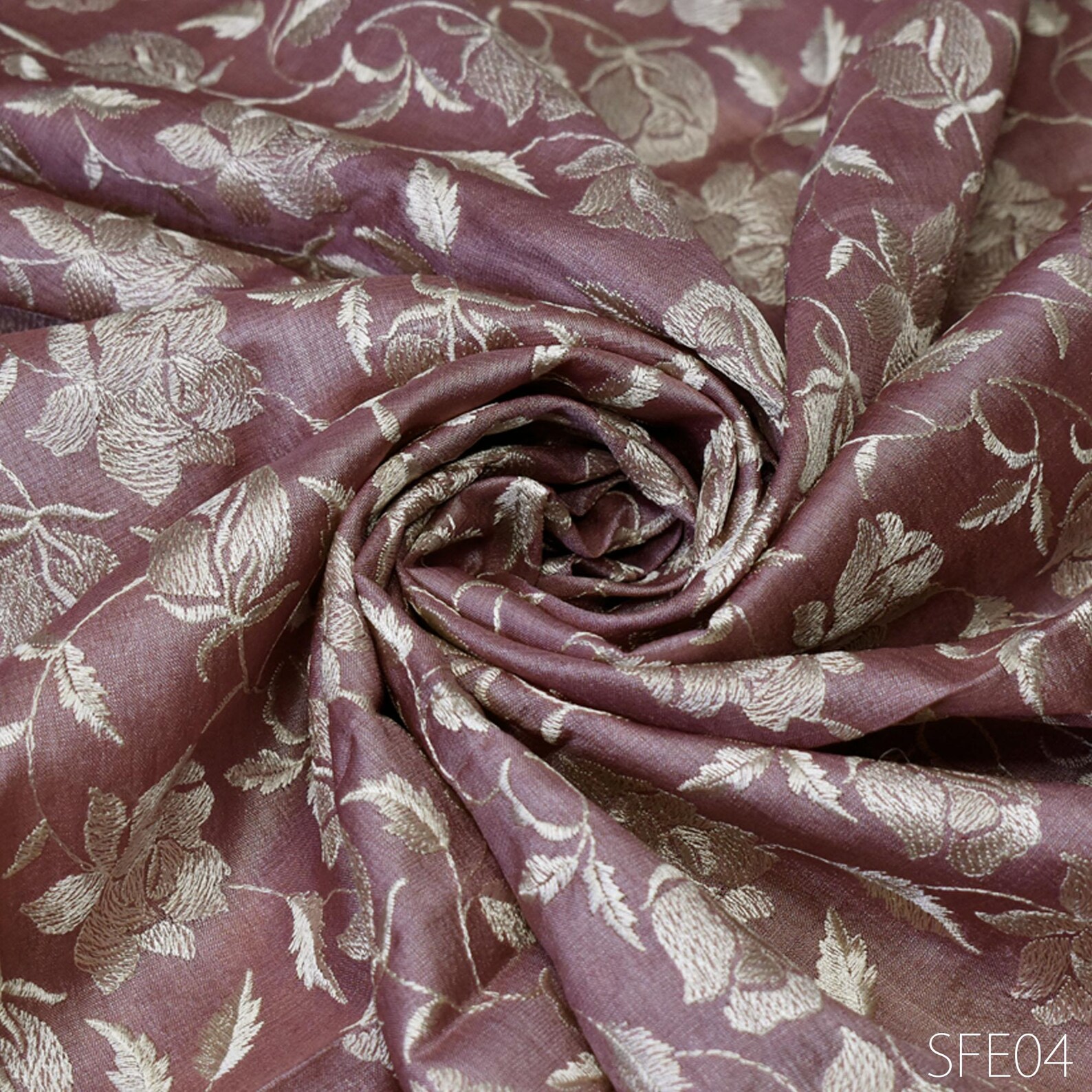 Pure Tussar Silk Embroidered Fabric by the Yard Indian Embroidery Raw ...