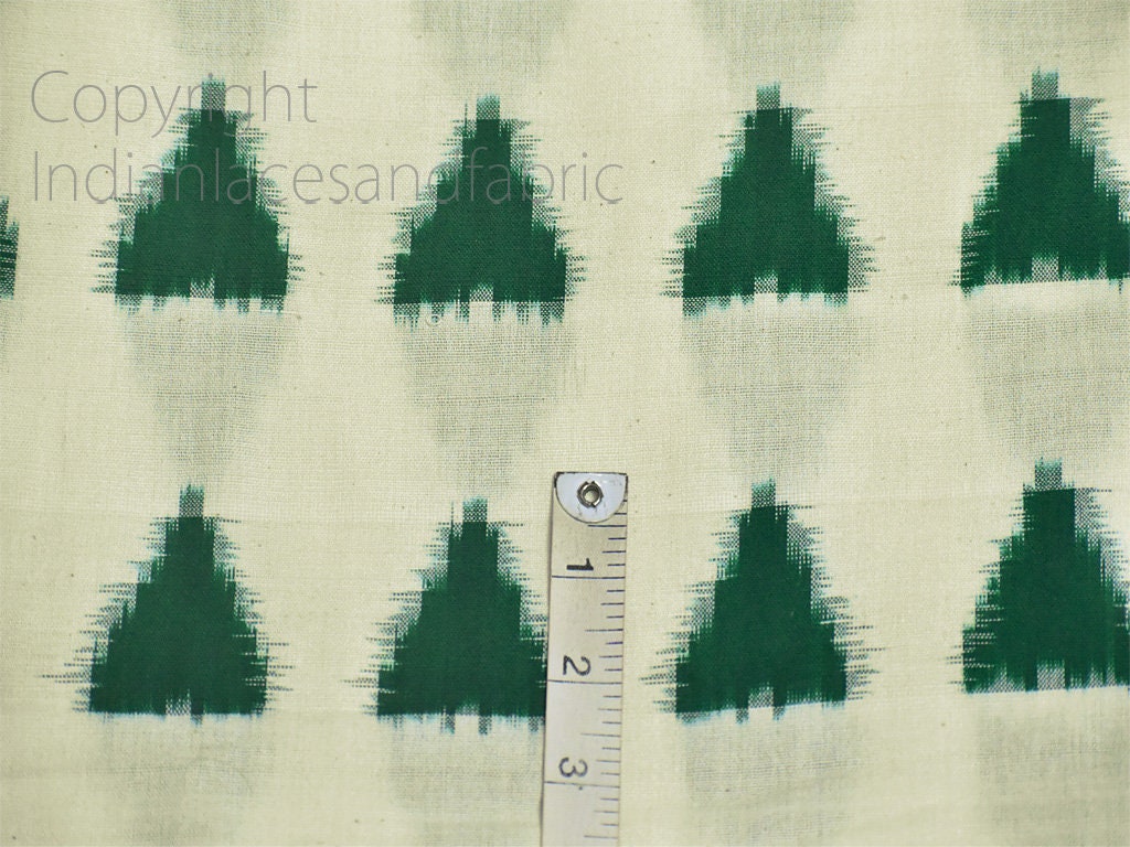 Green Ikat Fabric Yardage Handloom Upholstery Fabric Cotton | Etsy