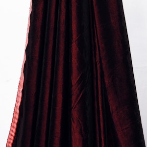 Maroon Indian Embroidered Velvet Fabric by the Yard Sewing DIY - Etsy