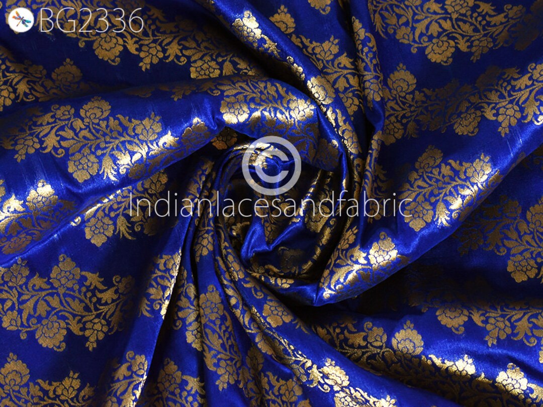 Royal Blue Brocade Fabric by the Yard Wedding Dress Jackets - Etsy
