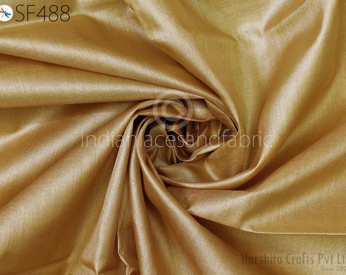 Natural Pure Tussar Silk Fabric by the Yard Indian Plain Raw Silk Wild ...