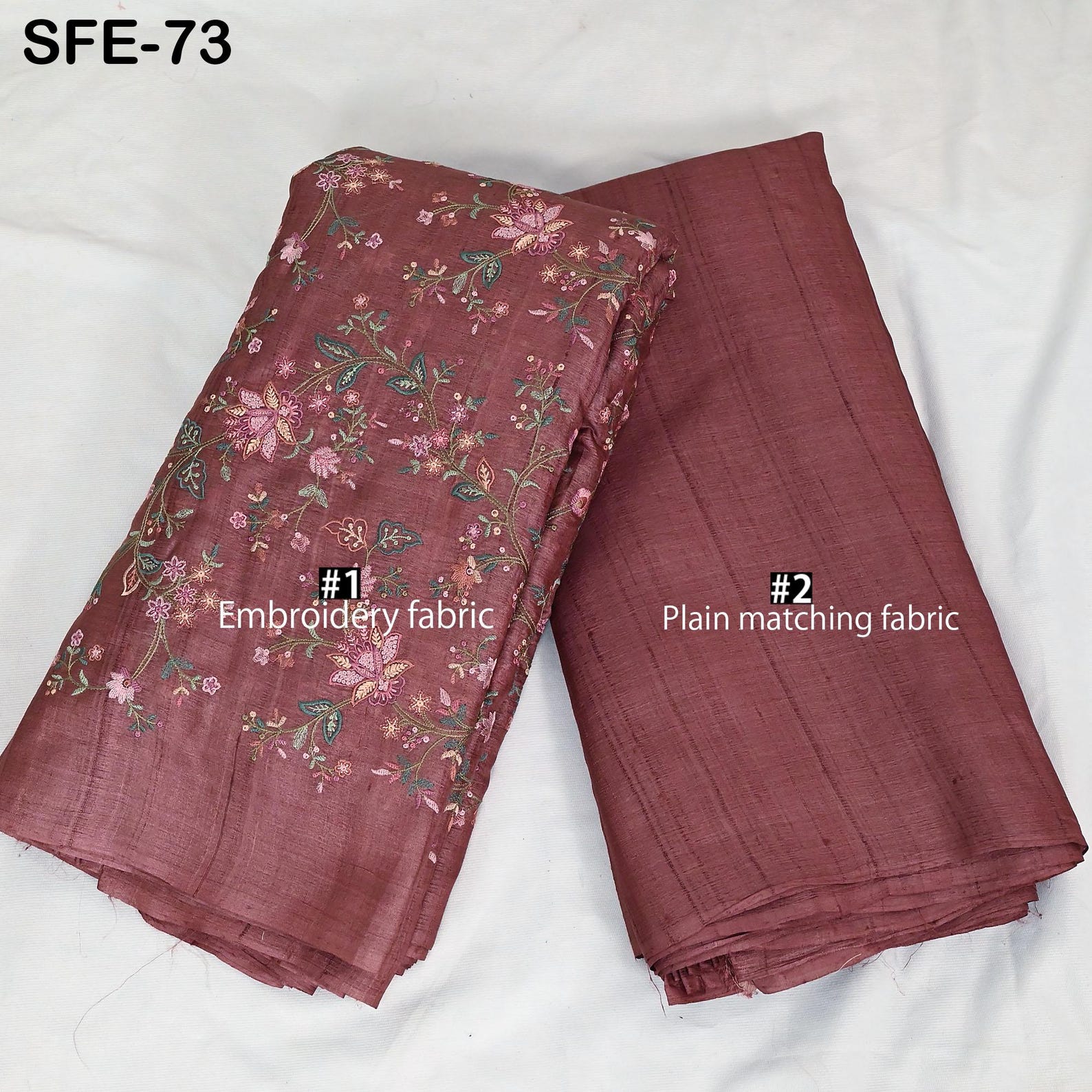 Pure Tussar Silk Embroidery Fabric by the Yard Indian Embroidered Raw ...