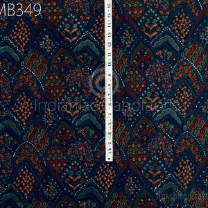 Teal Indian Embroidered Velvet Fabric by the Yard Sewing DIY Crafting ...