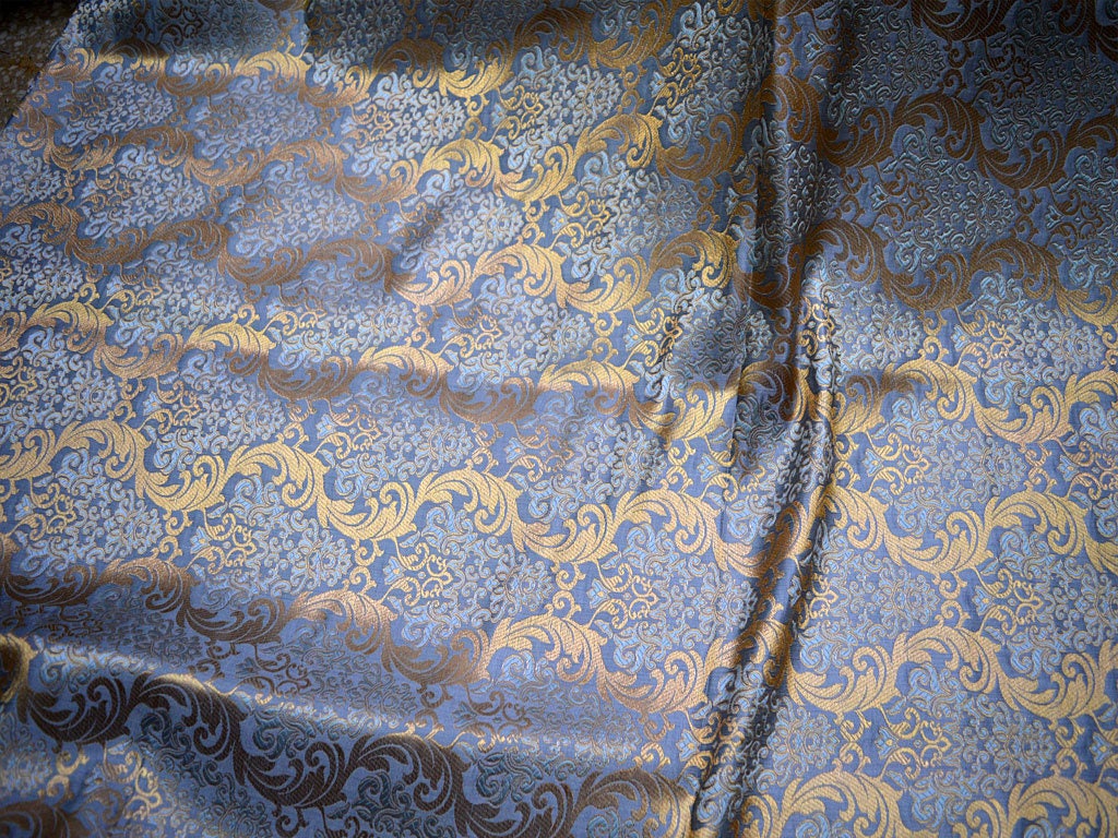 Grey Brocade Fabric Banarasi Brocade Fabric by the Yard | Etsy