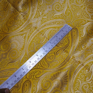Yellow Brocade Fabric by the Yard Wedding Dress Banarasi - Etsy