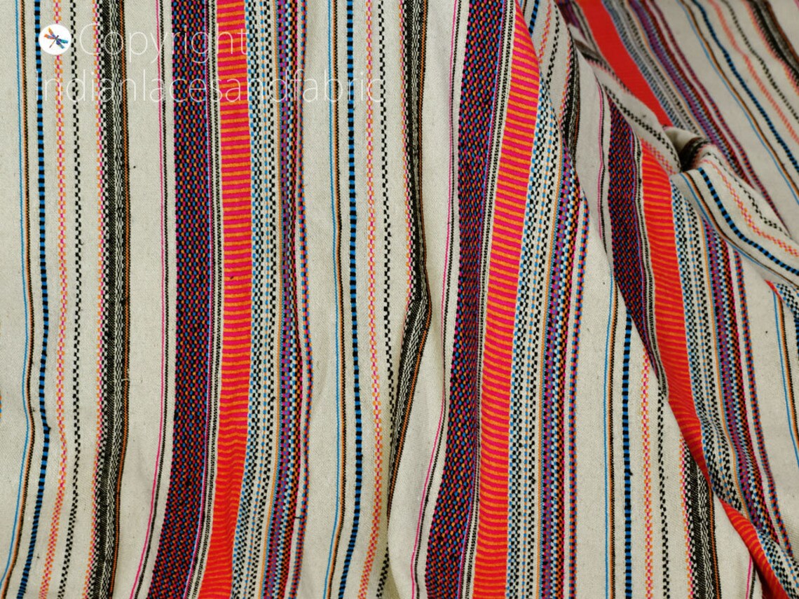 Indian Upholstery Cotton Fabric Sold by the Yard Beige Woven - Etsy